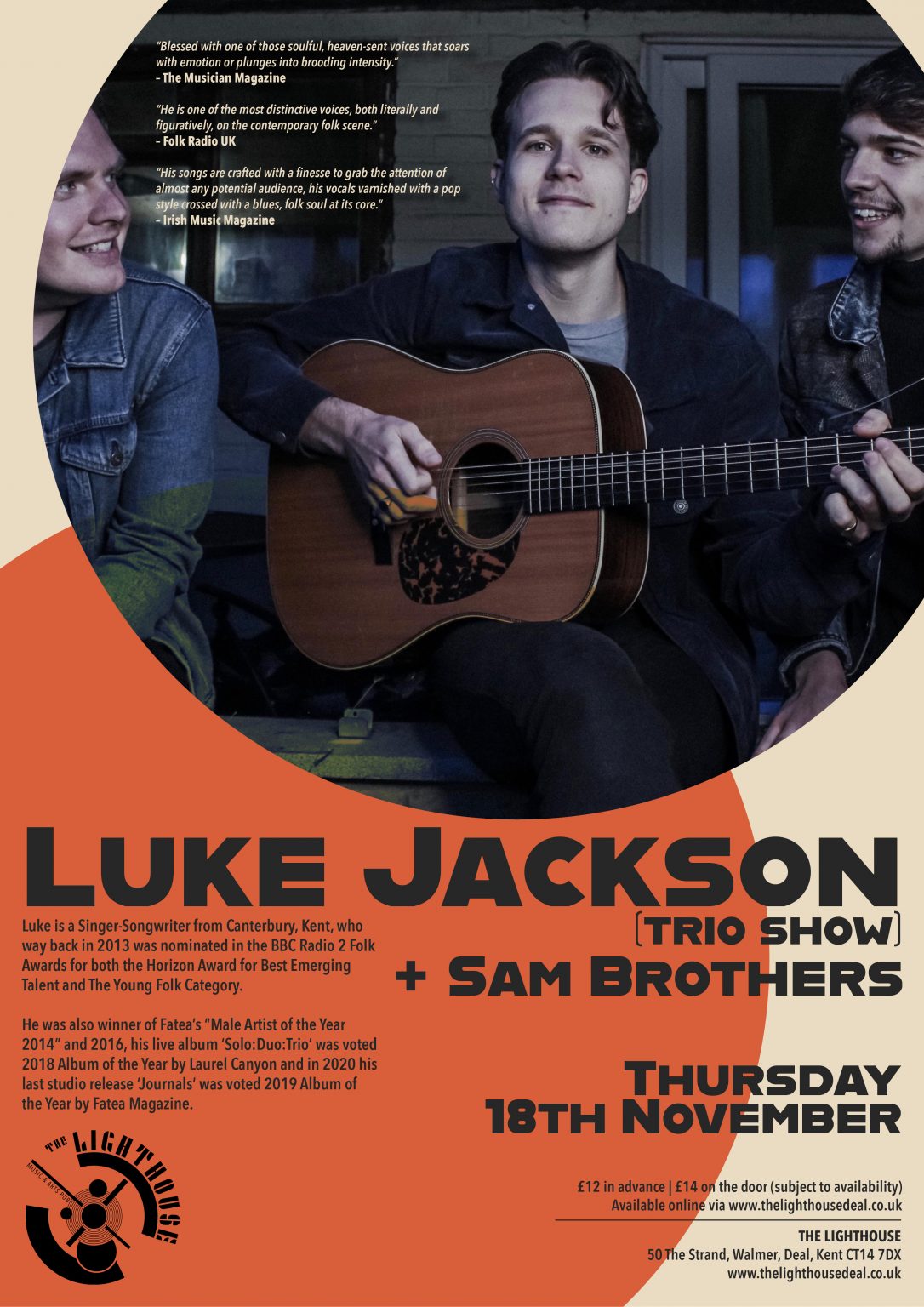 Luke Jackson (Trio Show) + Sam Brothers – The Lighthouse Music & Arts Pub