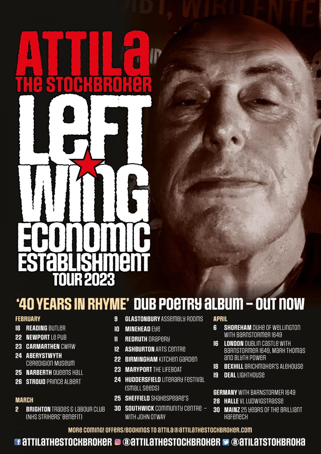 Attila The Stockbroker – Left Wing Economic Establishment Tour 2023 ...
